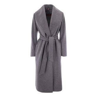 Max Mara Femme, Manteaux, Gris, Taille: 38 FR Manteaux Ceintur&eacute;s