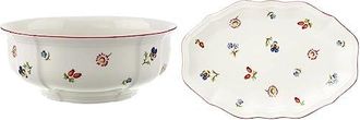 Villeroy & Boch Petite Fleur Sch&uuml;ssel rund, Premium Porzellan & h Petite Fleur Beilagenschale, Premium Porzellan, 24 cm