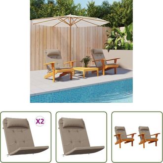 vidaXL Sitzauflage - Adirondack-Auflagen 2 Stk. Taupe Oxford-Gewebe