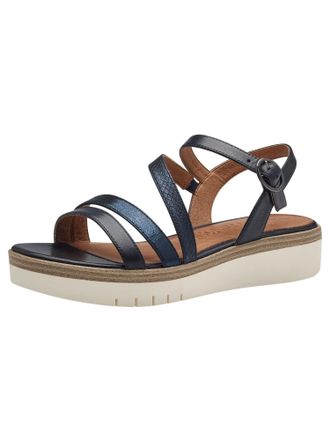 Tamaris Damen Plateau Sandalen Leder Sommer; NAVY/blau; 39 EU