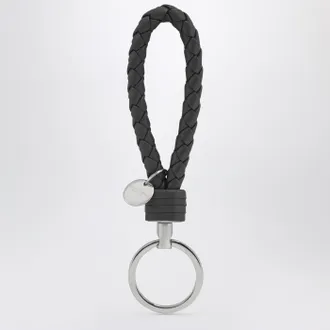 Bottega Veneta Grey Intrecciato leather key ring