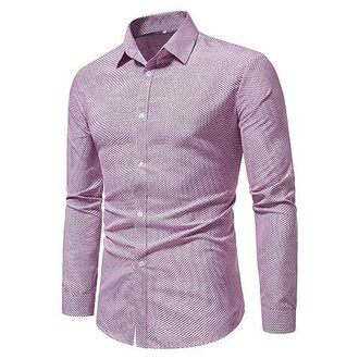 Generic Chemise de travail pour homme - Coupe droite - Chemise de costume avec bouton Down - Chemise de loisirs avec col rabattu - Chemise daffaires facile de