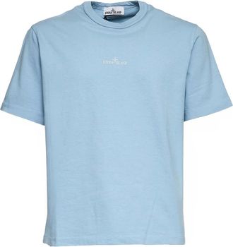 Stone Island Homme, Tops, Bleu, Taille: S Cotton Jersey T-Shirt