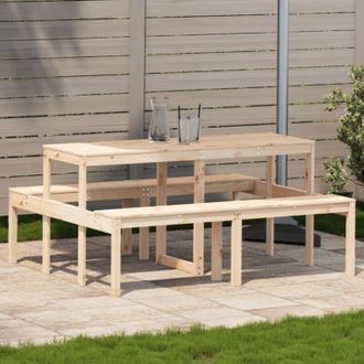 vidaXL Picknicktisch 160x134x75 cm Massivholz Kiefer - Vidaxl