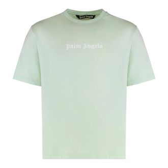 Palm Angels Classic Logo T-Shirt - - Tops - Herren - Gr&uuml;n - M