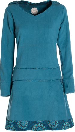 vishes Alternative Bekleidung - Extra warmes Winterkleid Damen Pullover-Kleid Sweatkleid Eco-Fleece t&uuml;rkis 38-40