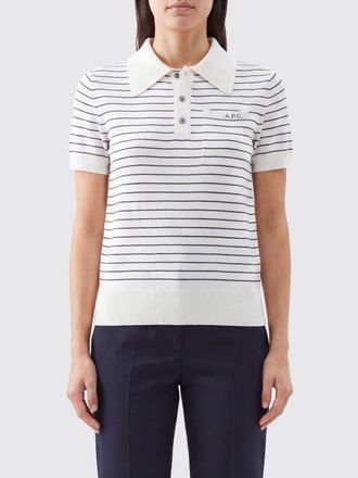 A.P.C. A. P.C. Gestreiftes Strick-Poloshirt aus Baumwolle mit kurzen &Auml;rmeln