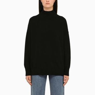 Roberto Collina Femme, Pulls, Noir, Taille: 38 FR Pull noir en laine et cachemire