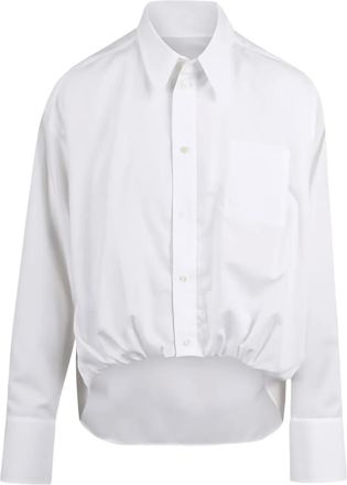 Ssheena Choco folded-front chest-pocket shirt - Blanc