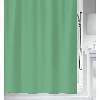 MSV Anti-Schimmel Duschvorhang - Anti-Bakteriell, waschbar, wasserdicht, Polyester, 180x200cm Basil Gr&uuml;n