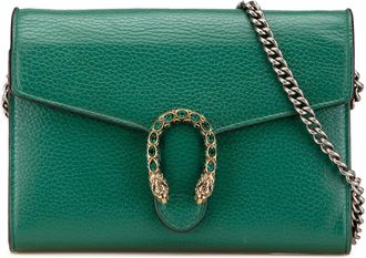 Gucci Hobo Bags - Mini Leather Dionysus Wallet on Chain - Gr. unisize - in Gr&uuml;n - f&uuml;r Damen