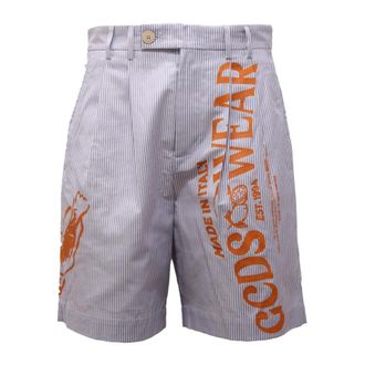 GCDS Gestreifte Bermuda-Shorts Made in Italy - - Shorts - Herren - Blau - L