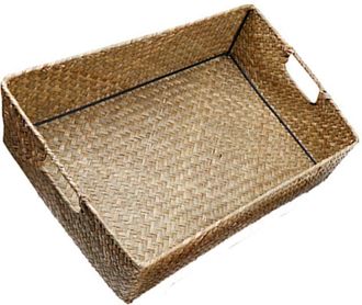 UPKOCH Seegras Aufbewahrungskorb Gewebter Korb Rechteckig Ablagekorb 30X20X10CM Haushalt Multifunktional Aufbewahrung Kleinigkeiten Organizer K&uuml;che Bad Schla