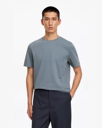 Arket Interlock-T-Shirt Mit Normaler Passform -Blau