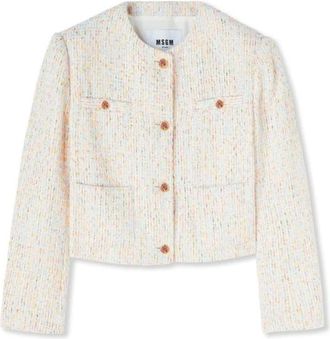 Msgm Msgm, Femme, Vestes, Beige, Taille: 38 FR Tweed Jacket