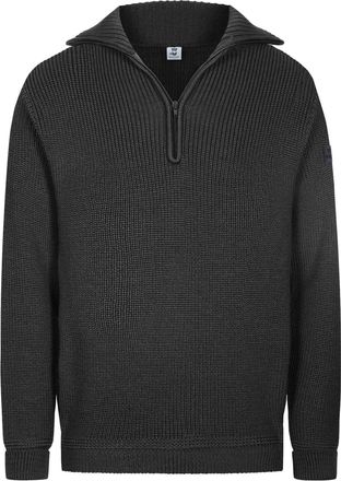 Hanseheld Troyer Merino Anthrazit GOTS 56 | GOTS Zertifiziert | Bio | Pullover | Troyer-Kragen mit Rei&szlig;verschluss | 100% Schurwolle | Made in Germany | Strickpu
