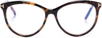 Tom Ford Eyewear FT5990B Brille mit rundem Gestell - Braun