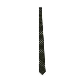 Emporio Armani Krawatte aus reiner Seide mit Jacquard-Monogramm - - Accessories - Herren - Gr&uuml;n - ONE SIZE