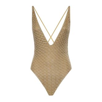 Missoni Femme, Maillots de bain, Jaune, Taille: 36 FR Maillot de bain une pi&egrave;ce en viscose lam&eacute;e