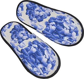 Generic Pantoufles DH&ocirc;tel Hortensia Bleu Cozy Pantoufles De Voyage R&eacute;utilisables Chaussons Maison Pour Voyage Chambre H&ocirc;tel L