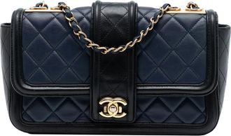 Chanel Hobo Bags - Medium Bicolor Quilted Lambskin Elegant CC Flap - Gr. unisize - in Blau - f&uuml;r Damen