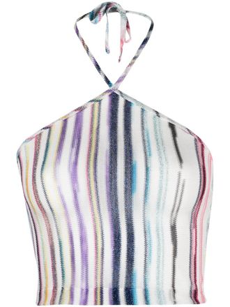 Missoni haut ray&eacute; &agrave; dos nu - Blanc