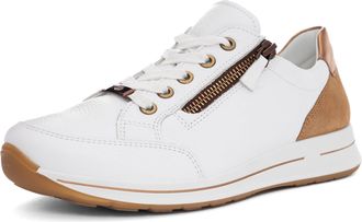 Ara Damen Osaka Sneaker, Weiss,Biscuit,Whisky, 40 EU Weit