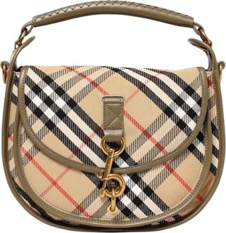 Burberry Femme, Sacs, Beige, Taille: ONE Size Check Pattern Saddle Bag