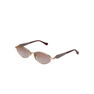Ana Hickmann Femme, Accessoires, Jaune, Taille: 59 MM Lunettes de soleil ovales en m&eacute;tal