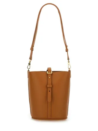 Patou Calf Leather Bucket Bag - Beige