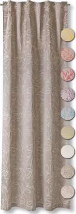 Neutex SALVIA blickdichter Schal mit Multifunktionsband, Gardinenband, Vorhang, Gardine, 245 x 137 cm, braun