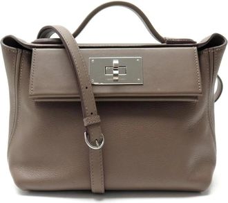 Herm&egrave;s Crossbody Bags - HERMES 24/24 MINI HANDTASCHE EVERCOLOR & SWIFT ETO - Gr. unisize - in Taupe - f&uuml;r Damen