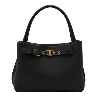 Tod's Tods Hobo Bags - Structured Handbag With Gold-Tone Buckle Detail - Gr. unisize - in Schwarz - f&uuml;r Damen