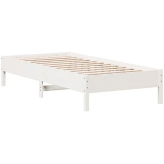 vidaXL Massivholzbett ohne Matratze Wei&szlig; 90x200 cm Kiefernholz vidaXL