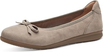 Tamaris Comfort Damen Ballerinas aus Leder mit Schleife, Grau (Stone), 38 EU