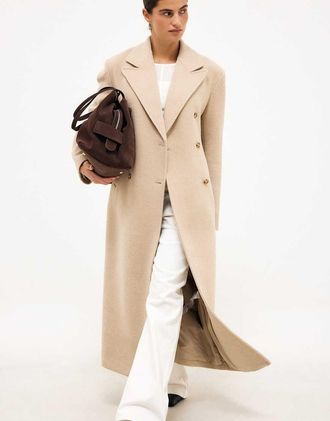 NA-KD manteau crois&eacute; sable-Neutre