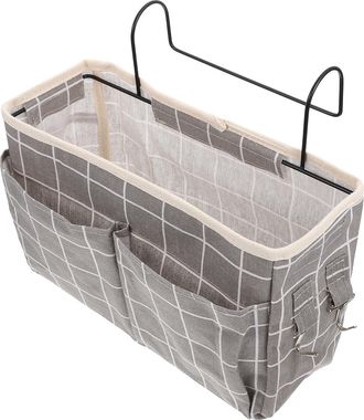 BESPORTBLE SHINEOFI Praktische H&auml;ngende Aufbewahrungstasche aus Polyester Gro&szlig;er Fassungsverm&ouml;gen Graues Kariertes Design Multifunktionaler Schlafsaal Organizer 