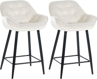 Clp Ensemble de 2 tabourets de Bar Gibson Crema, Velvet