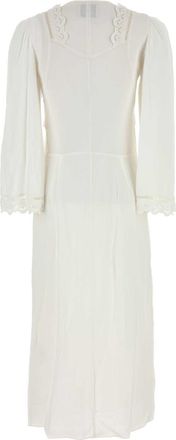 Isabel Marant Lace-Trimmed Crepe Dress - White