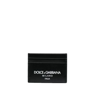 Dolce & Gabbana Homme, Accessoires, Noir, Taille: ONE Size Porte-cartes/pochette en cuir