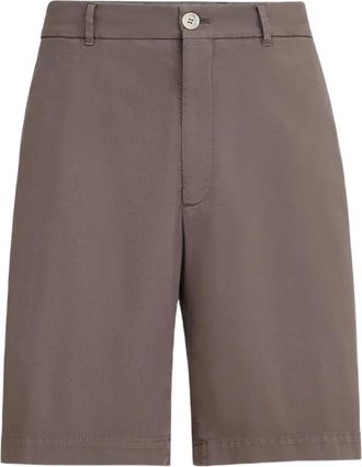 Brunello Cucinelli Homme, Shorts, Brun, Taille: XL Bermuda teint en pi&egrave;ce en gabardine de coton Pima am&eacute;ricain confortable