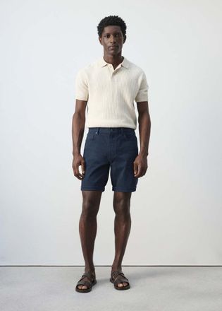 Mango Bermuda en jean slim fit bleu marine - Homme - 38 - MANGO MAN