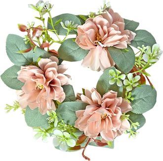 Holibanna Kerzenkranz Mit Blumen Kerze Ring F&uuml;r Tisch Deko Party Hochzeit Weihnachten Zimmer Ausstattung