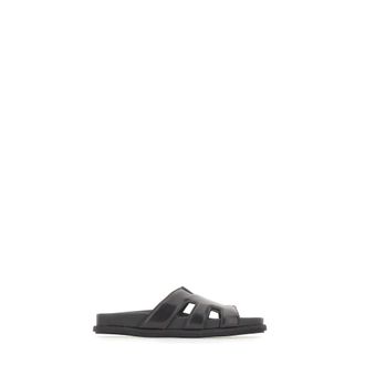 Fabi Homme, Chaussures, Noir, Taille: 41 EU Sandales en cuir &agrave; brides ajour&eacute;es