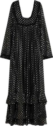 Chlo&eacute; Femme, Robes, Noir, Taille: 36 FR Ruffled Maxi Dress
