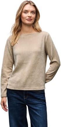 Street One 3227708 T-Shirt avec col Bateau, Beige sablé, 46 Femmes