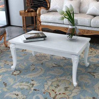 vidaXL Table basse blanc brillant 100x50x42 cm bois ding&eacute;nierie Vidaxl