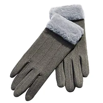 Generic Gants dhiver chauds pour &eacute;cran tactile pour femme avec doublure en polaire pour &eacute;cran tactile, gants thermiques pour femme avec manchette moelleuse, m