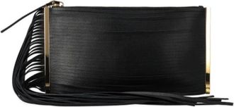 Elisabetta Franchi Femme, Sacs, Noir, Taille: ONE Size Boulevard Leather Clutch