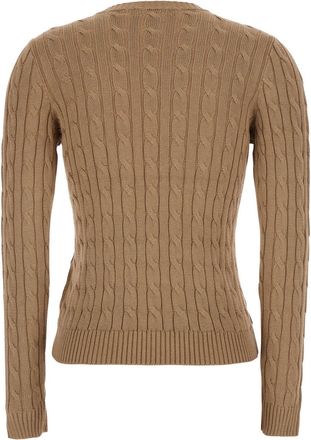 Lauren Ralph Lauren Cable-Knit Crewneck Sweater - Beige